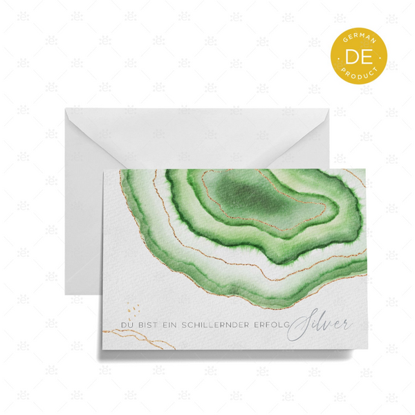 Gemstone Rank Recognition Card - Silver - GERMAN - Essential Oil Supplies