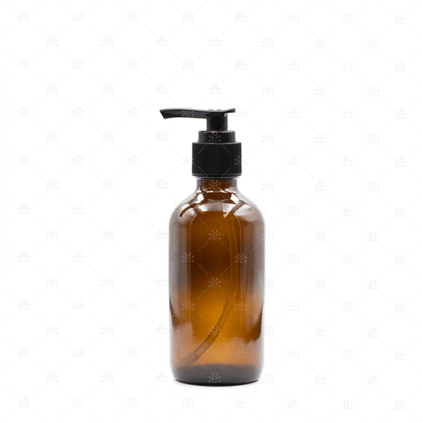 240ml Amber Glass Pump Dispenser Bottle - Essential Oil Supplies