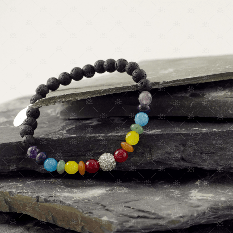 Amaya : Chakra Gemstone Lava Diffuser Bracelet - Essential Oil Supplies