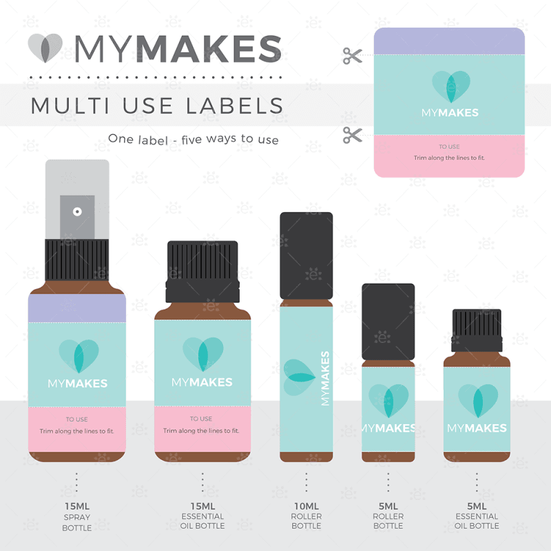 MyMakes Inhaler Bottle Labels | English Singular Sheet - Essential Oil ...